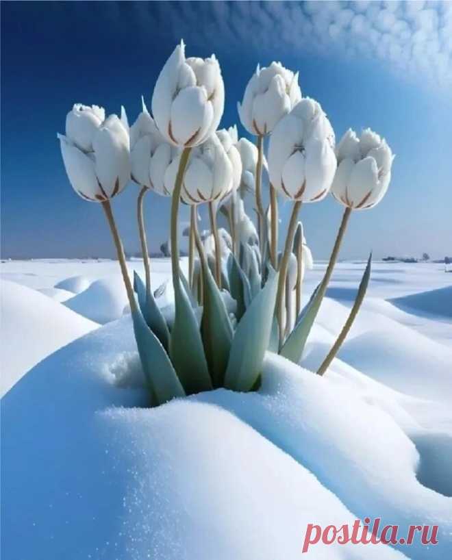 БУКЕТ В СНЕГУ Я ЖИВОПИСЬ ПРИРОДА 1 Постила
