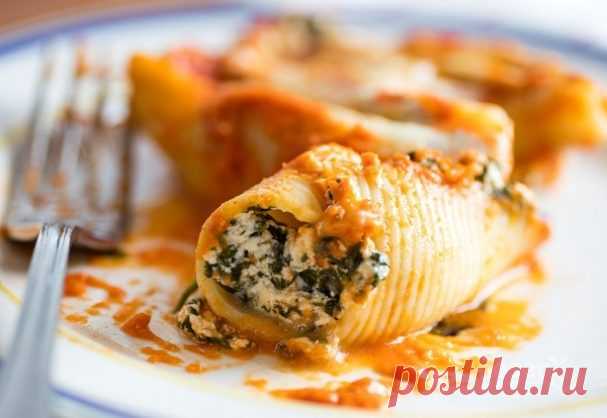 Макароны, фаршированные сыром и шпинатом - пошаговый рецепт с фото на ...