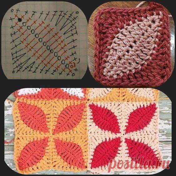 СХЕМЫ ДЛЯ ПОКРЫВАЛА КРЮЧКОМ ВязаниеМотивы Постила