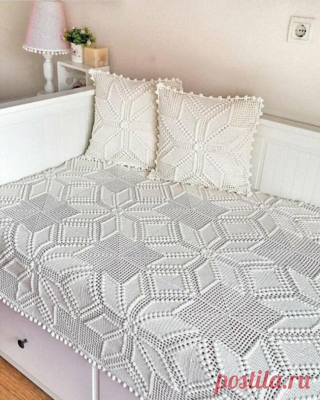 Идеи для вязания покрывала крючком Схемы и видео мк Вязание спицами для доиа Постила